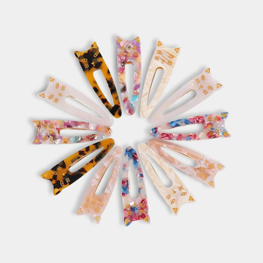 Cat Animal Acetic Acid Hair Clips - Luxury hair adornments elegant jewelry