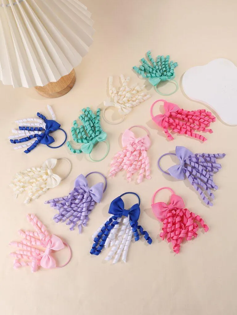 2 Pack Rubber Band Curly Bow Hair Rope - Kouyanmei®