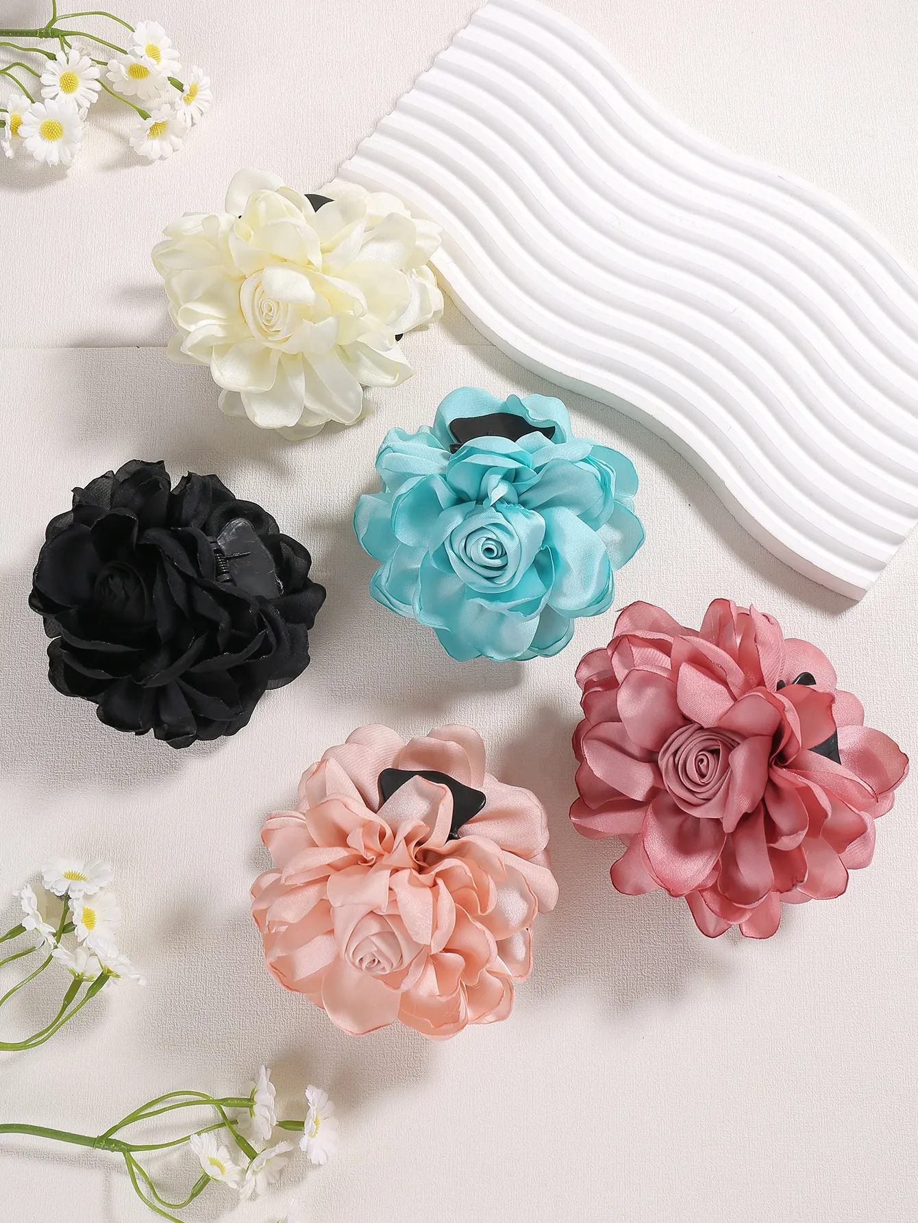 Multi-layer rose large hair claws - Luxury hair adornments elegant jewelry