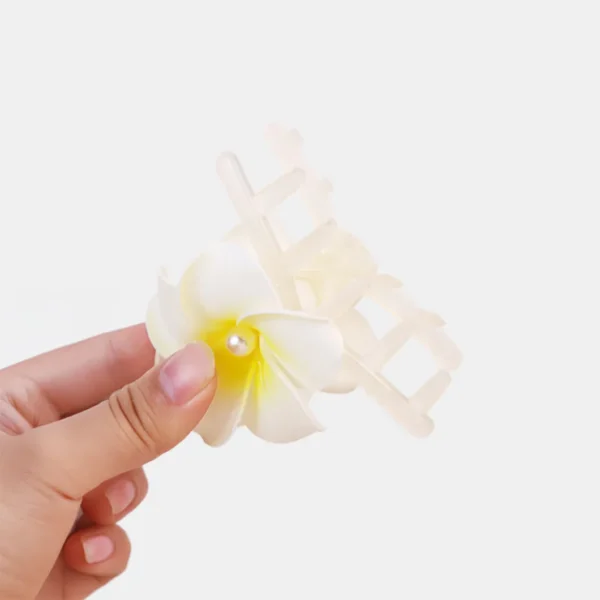 White Yellow Flower Decor Alligator Hair Clip - Luxury hair adornments ...